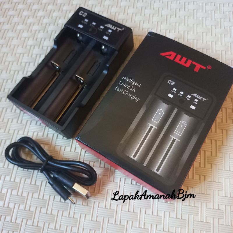 Jual CHARGER BATERAI 18650 AWT | Shopee Indonesia