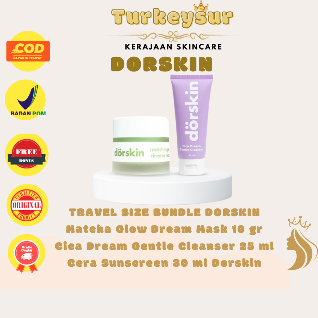 Jual TRAVEL SIZE BUNDLE DORSKIN Matcha Glow Dream Mask 10 gr Cica Dream ...