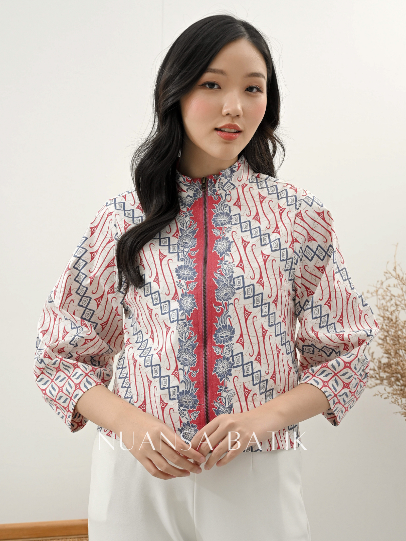 Jual Nuansa Batik Jaket Batik Lengan 7/8 Bahan Katun Stretch | Shopee Indonesia