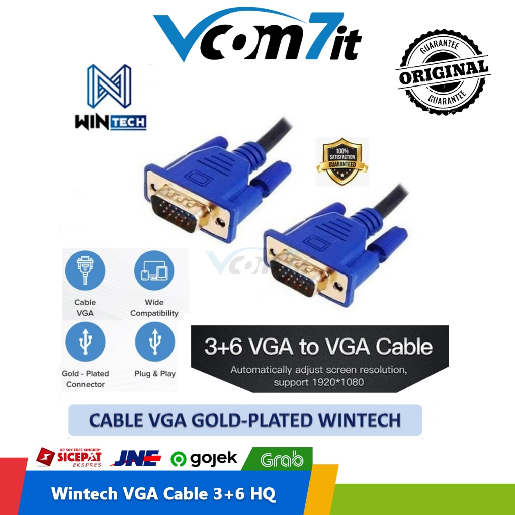 Jual Kabel VGA Cable Wintech Ultra HD 3+6 1.5m 3m 5m 10m 15m 20m | Shopee Indonesia