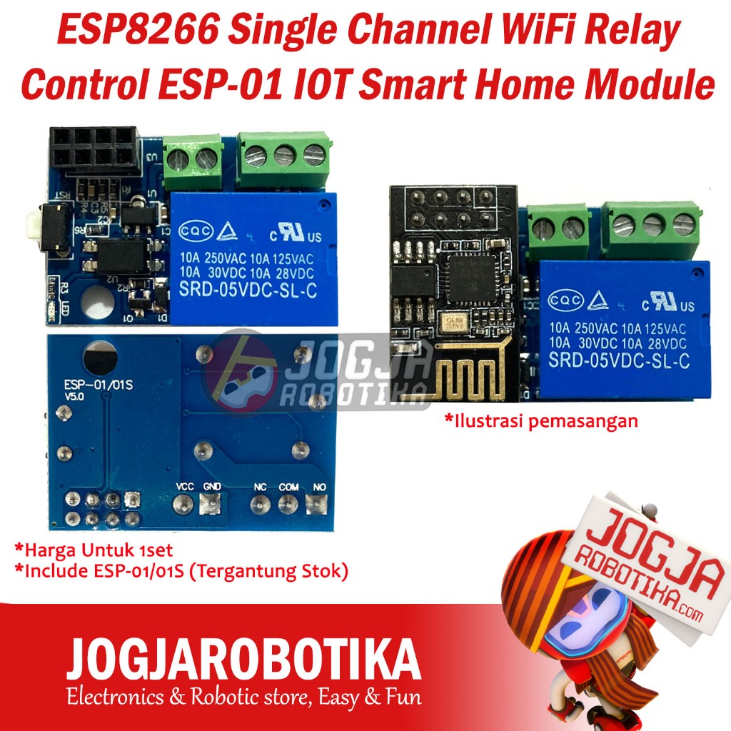 Jual ESP8266 Single Channel WiFi Relay Control ESP-01 IOT Smart Home Module | Shopee Indonesia