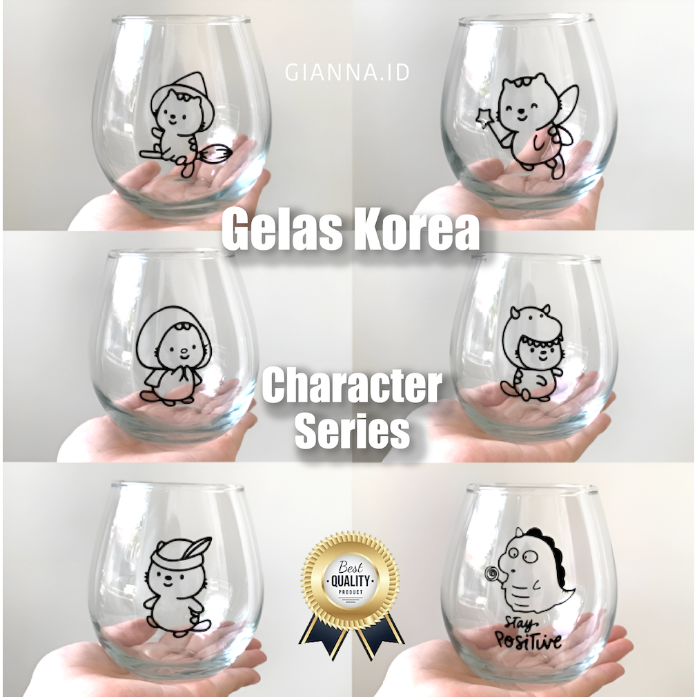 Jual !! NEW ARRIVAL !! CHARACTER SERIES || Gelas Korea Aesthetic ...