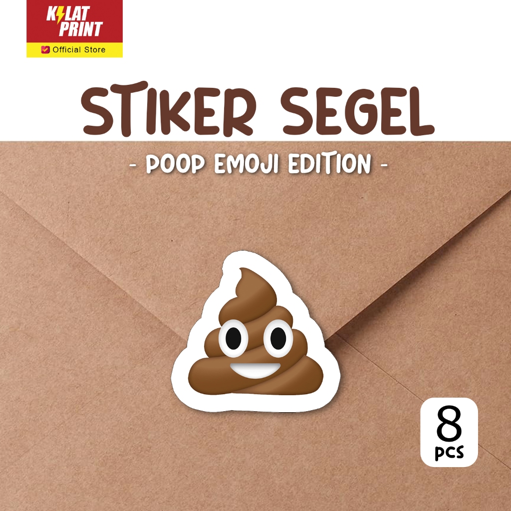 Jual Stiker Segel Amplop Sticker Aesthetic Label Poop Emoji Edition ...