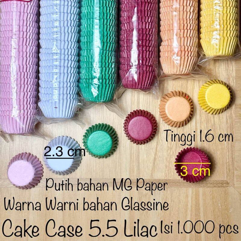 Jual [Isi1000] Cake Case 5.5 5,5 Glassine Warna Warni LILAC / Alas Kue Nastar Mochi Moci Mocchi ...