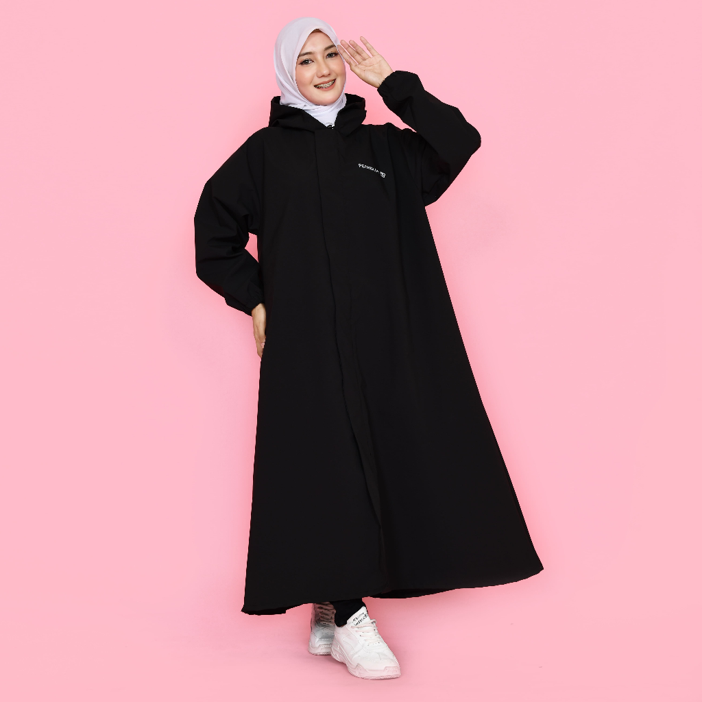 Jual Jas Hujan Gamis Backpack Wanita Dewasa Mantel Tebal Lentur Anti ...