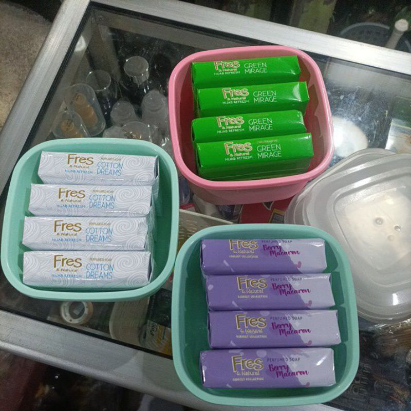 Jual Sabun Batang Fresh & Natural 72gr 4pcs+Wadah | Shopee Indonesia