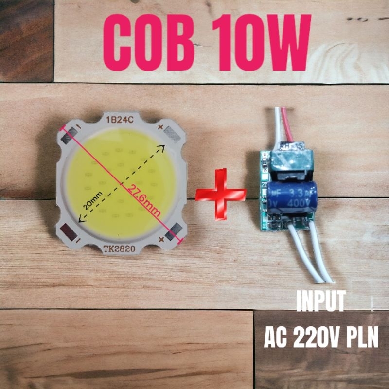 Jual COB 10W 120MA +driver sett pasangan warna putih | Shopee Indonesia