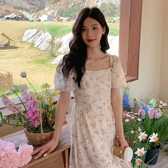 Jual Gaun bunga gaya lembut Mori Prancis Rasa superior dari peri ...