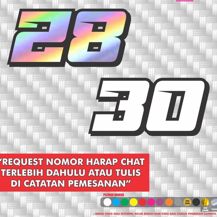 Jual Sticker Nomor custom - cutting stiker nomor start nomor balap ...