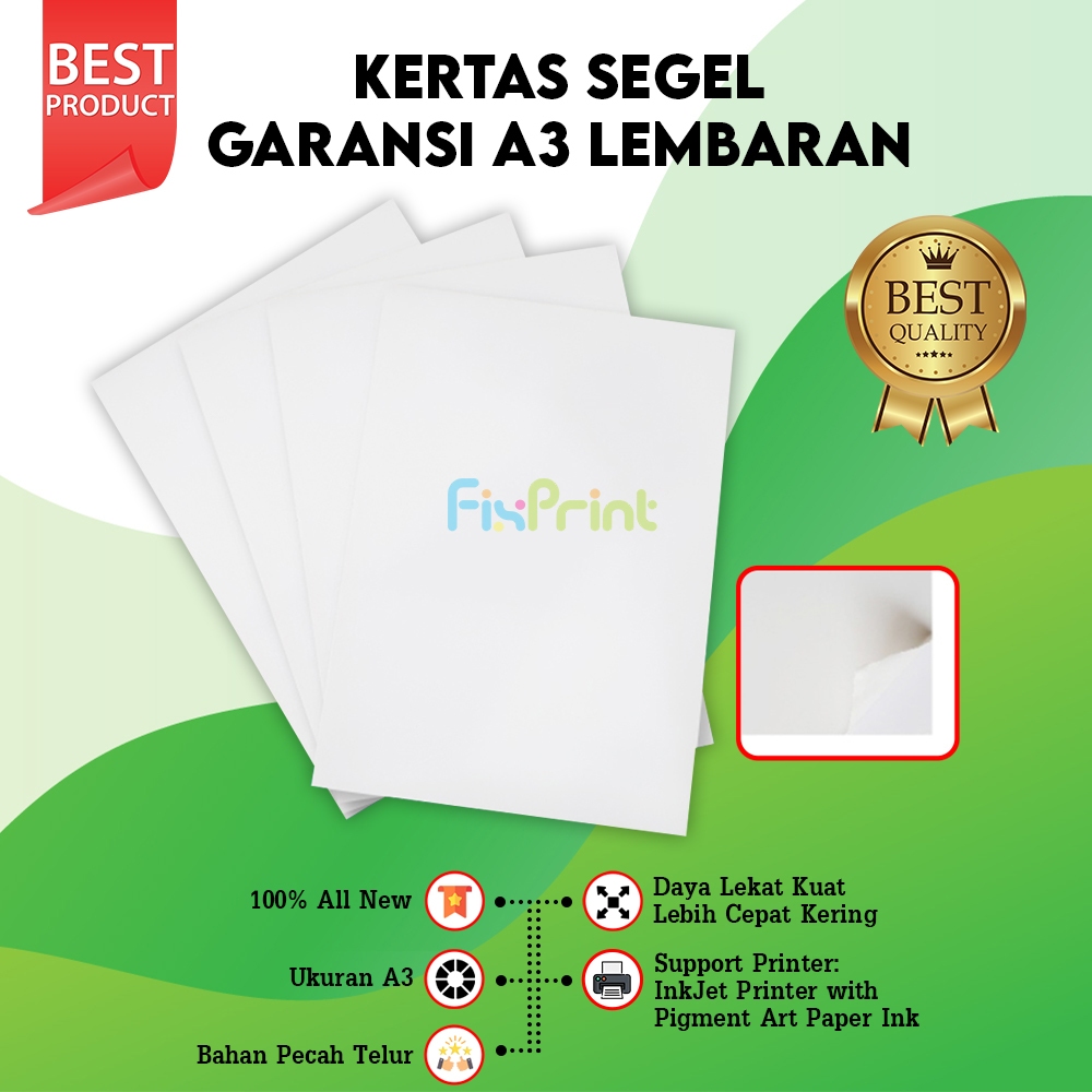 Jual Kertas Segel Pecah Telur A3 untuk Stiker Garansi Warranty Polos ...