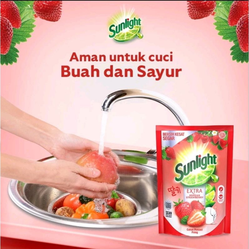 Jual SUNLIGHT PENCUCI PIRING KOREAN STRAWBERRY 650ML | Shopee Indonesia
