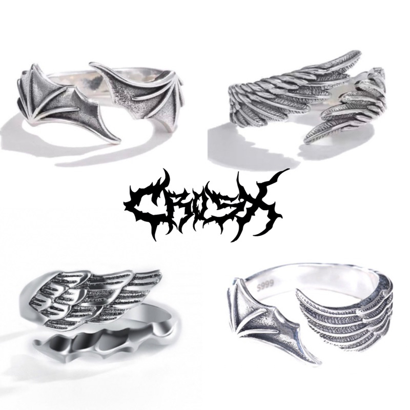 Jual ANGEL WINGS RING / CINCIN SAYAP MALAIKAT DEVIL CINCIN HITAM SILVER ...