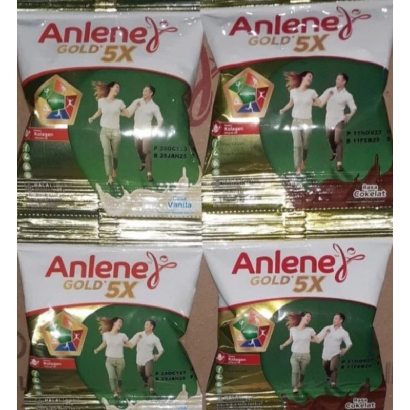 Jual Anlene Gold Susu Bubuk Vanilla Cokelat 25G 1 Renceng Isi 10 Sachet ...