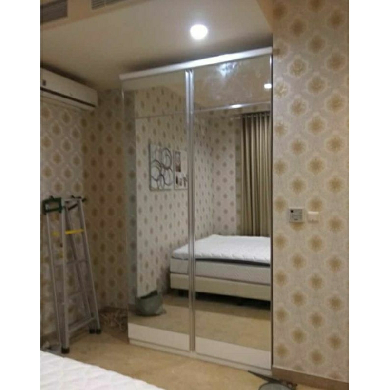Jual lemari full cermin hpl full plafon apartemen | Shopee Indonesia