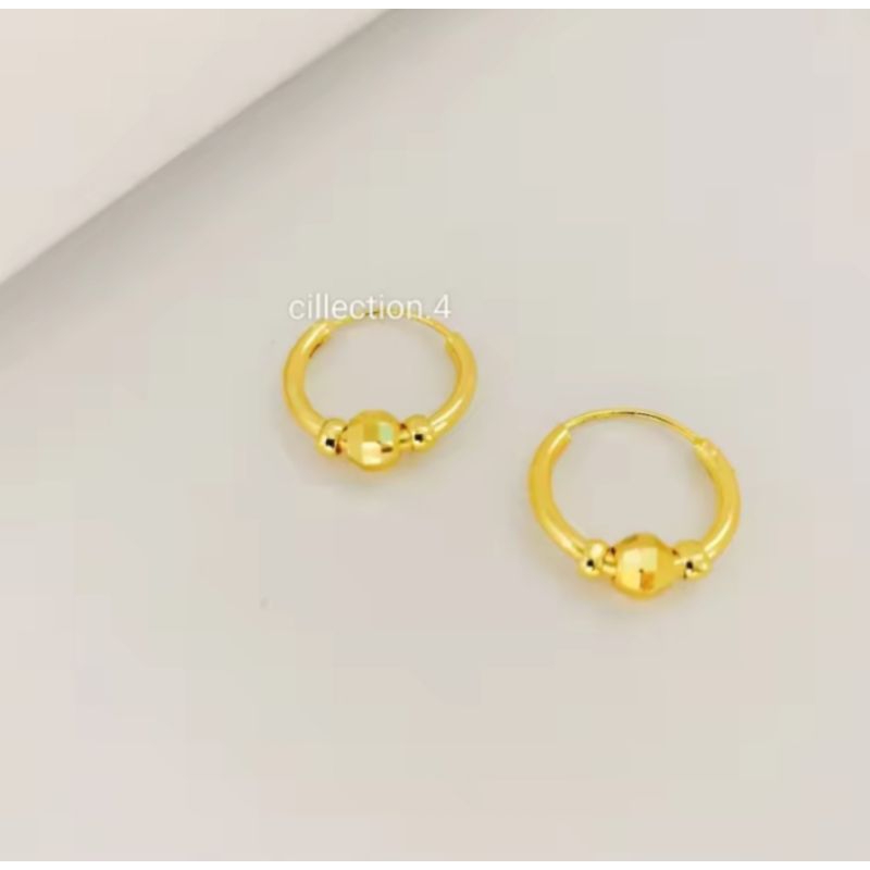 Jual Anting gipsy polos pentol titanium gold anti karat perhiasan anak& balita. | Shopee Indonesia