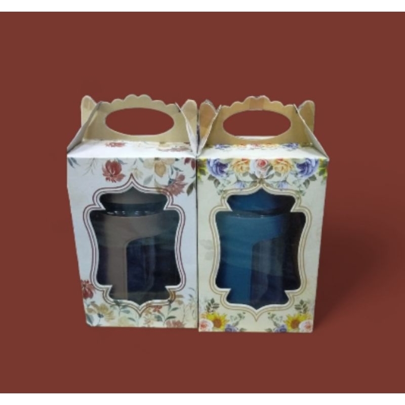 Jual Box Gelas/Botol souvenir 10x10x16 Cream flower | Shopee Indonesia