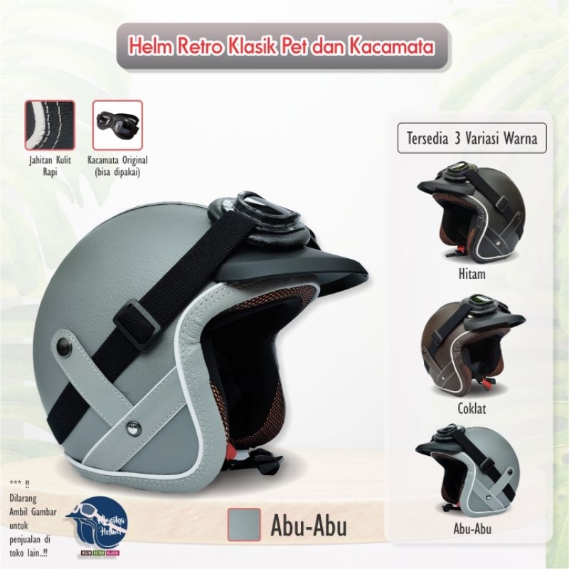 Jual Helm Klasik Kacamata Original Helm Vintage Kulit | Shopee Indonesia