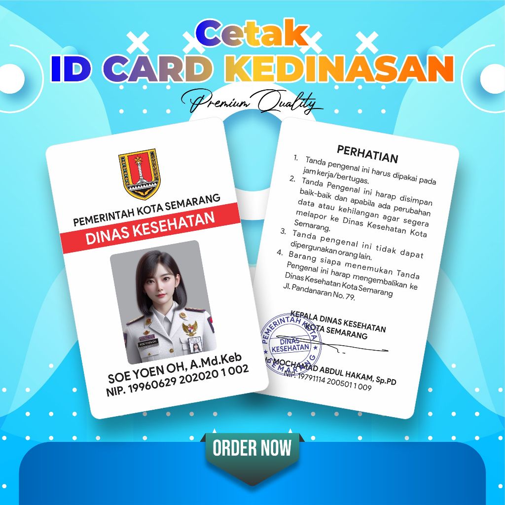 Jual CETAK ID C4RD DINAS KESEHATAN KOTA SEMARANG PREMIUM QUALITY by ...