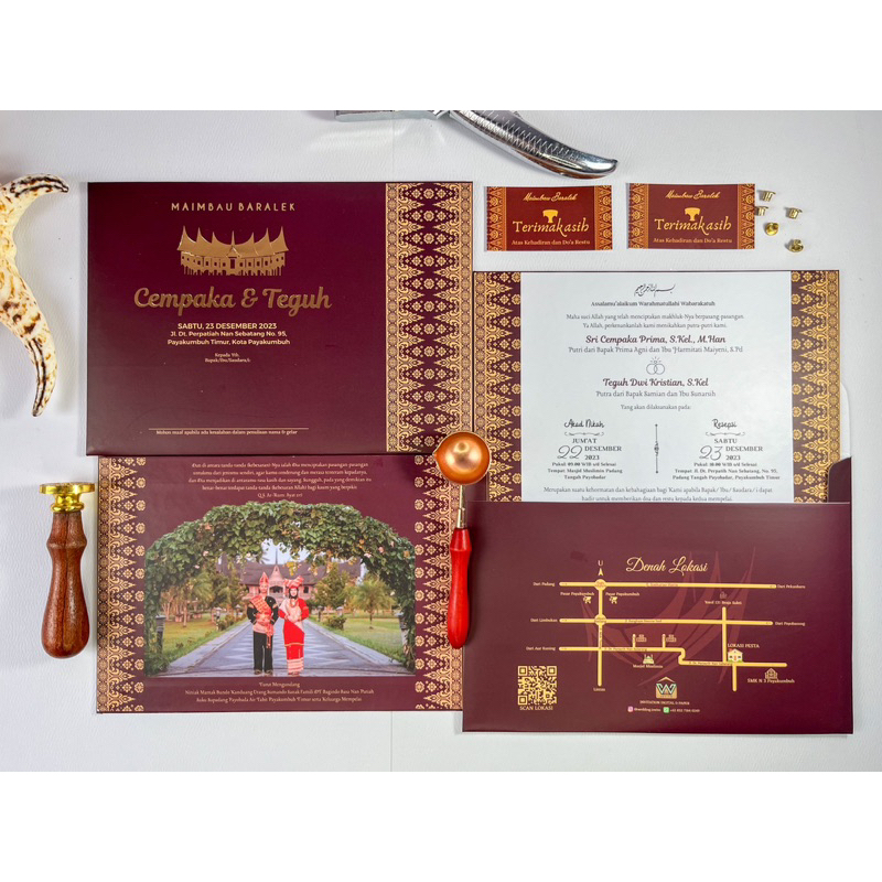 Jual [MINANG-Rumah Gadang Foly] Cetak Undangan Batik-Gold Hardcover ...