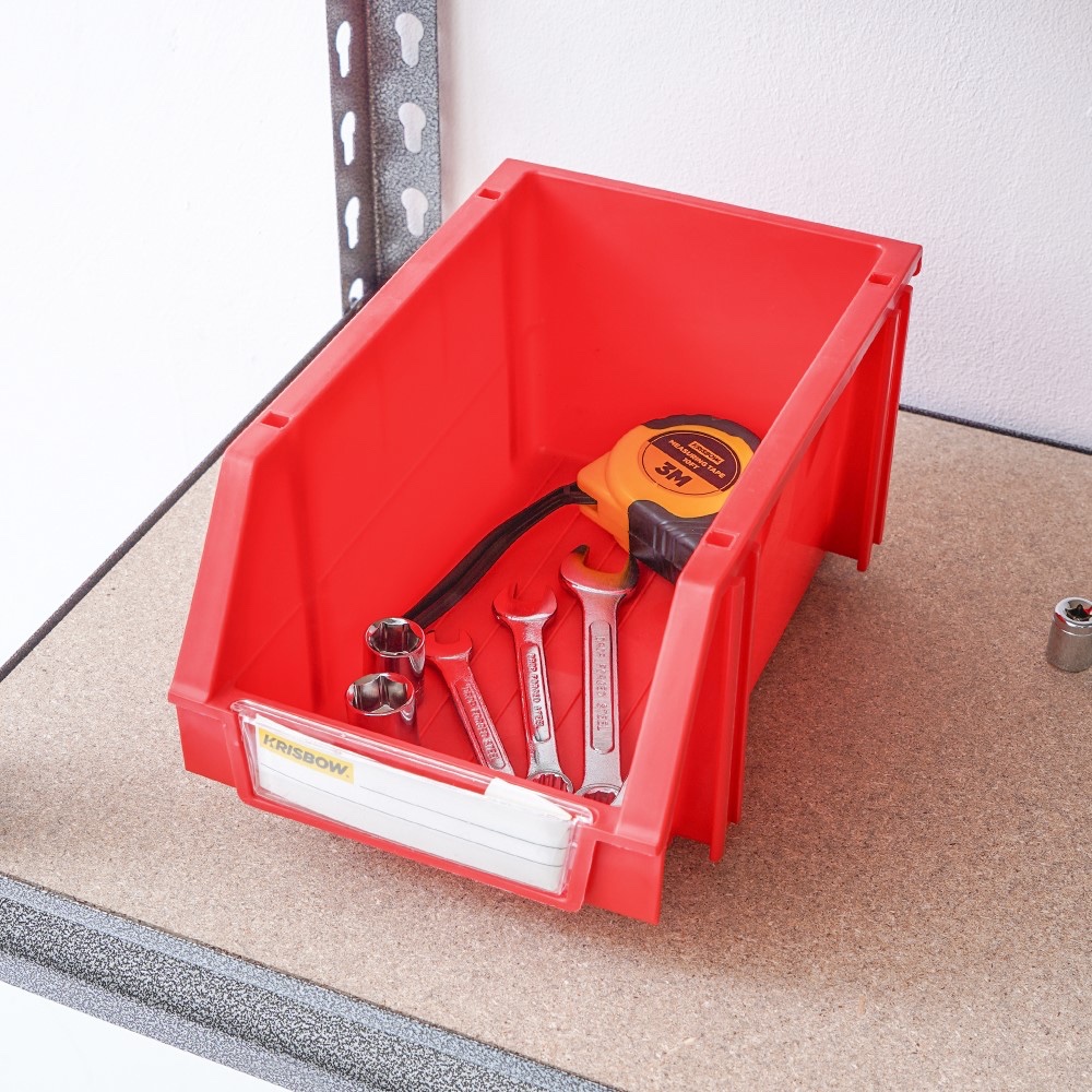 Jual STORAGE BIN KRISBOW 150X240X124MM RED 10011429 | Shopee Indonesia