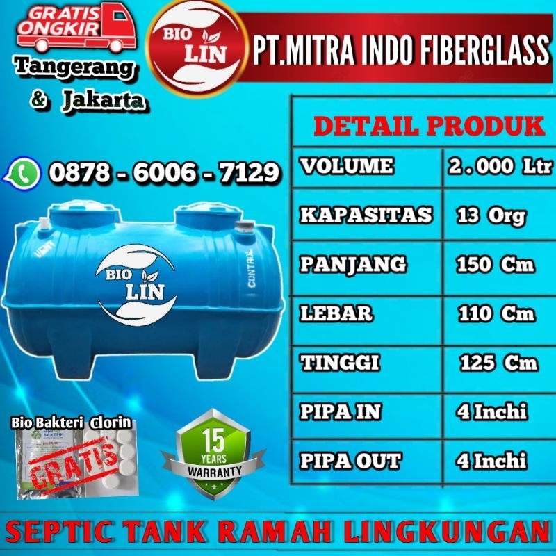 Jual septic tank bio septictank biotank sepiteng 2.000 Liter bio septic ...