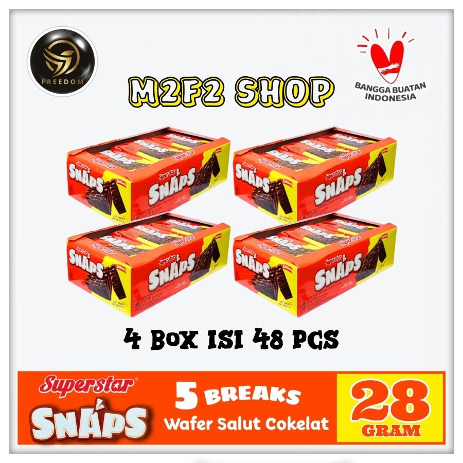 Jual Wafer Superstar Snaps Chocolate - 28 gr (Kemasan 4 Pack) | Shopee ...
