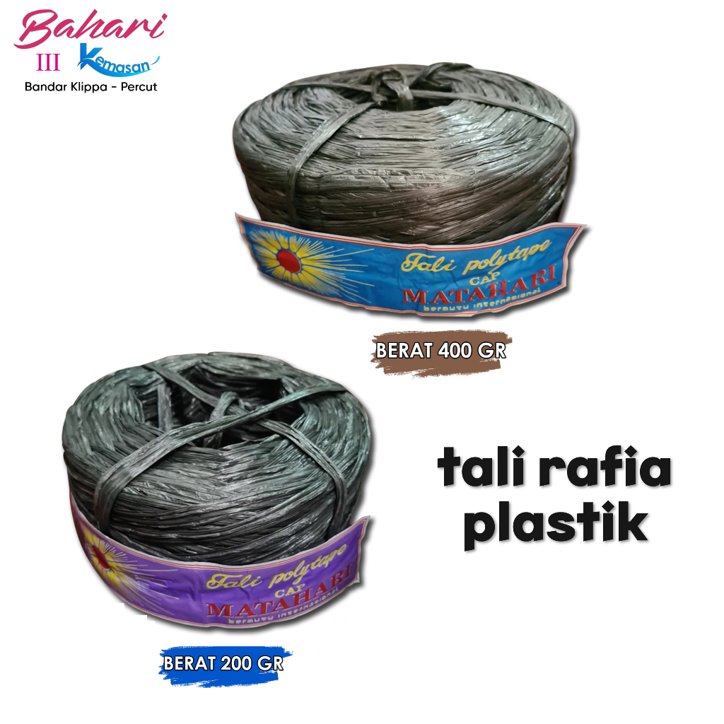Jual tali plastik rafia hitam 2kg 200gr 4kg 400gr | Shopee Indonesia
