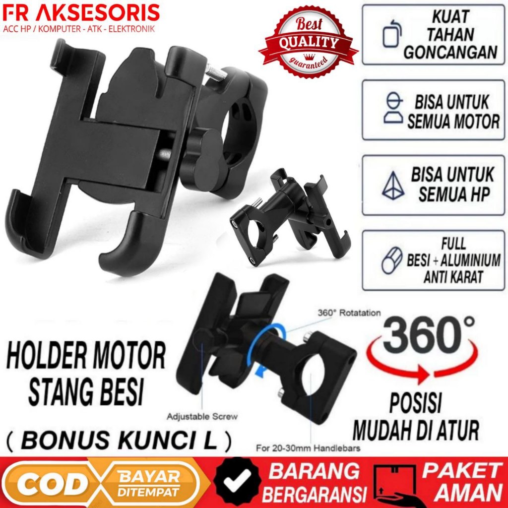 Jual Holder Stang Motor Holder Hp Stang Motor Besi Holder Hp Bahan Kuat ...
