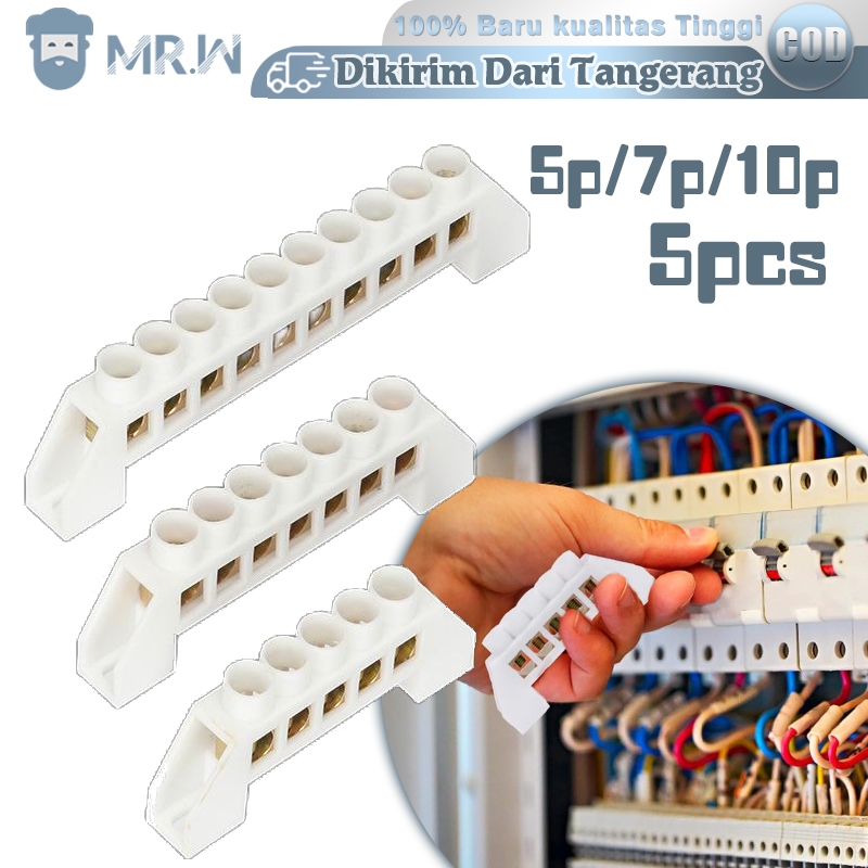 Jual Isi 5pcs Busbar Nol Arde Ground Set 5/7/10p Terminal Grounding ...