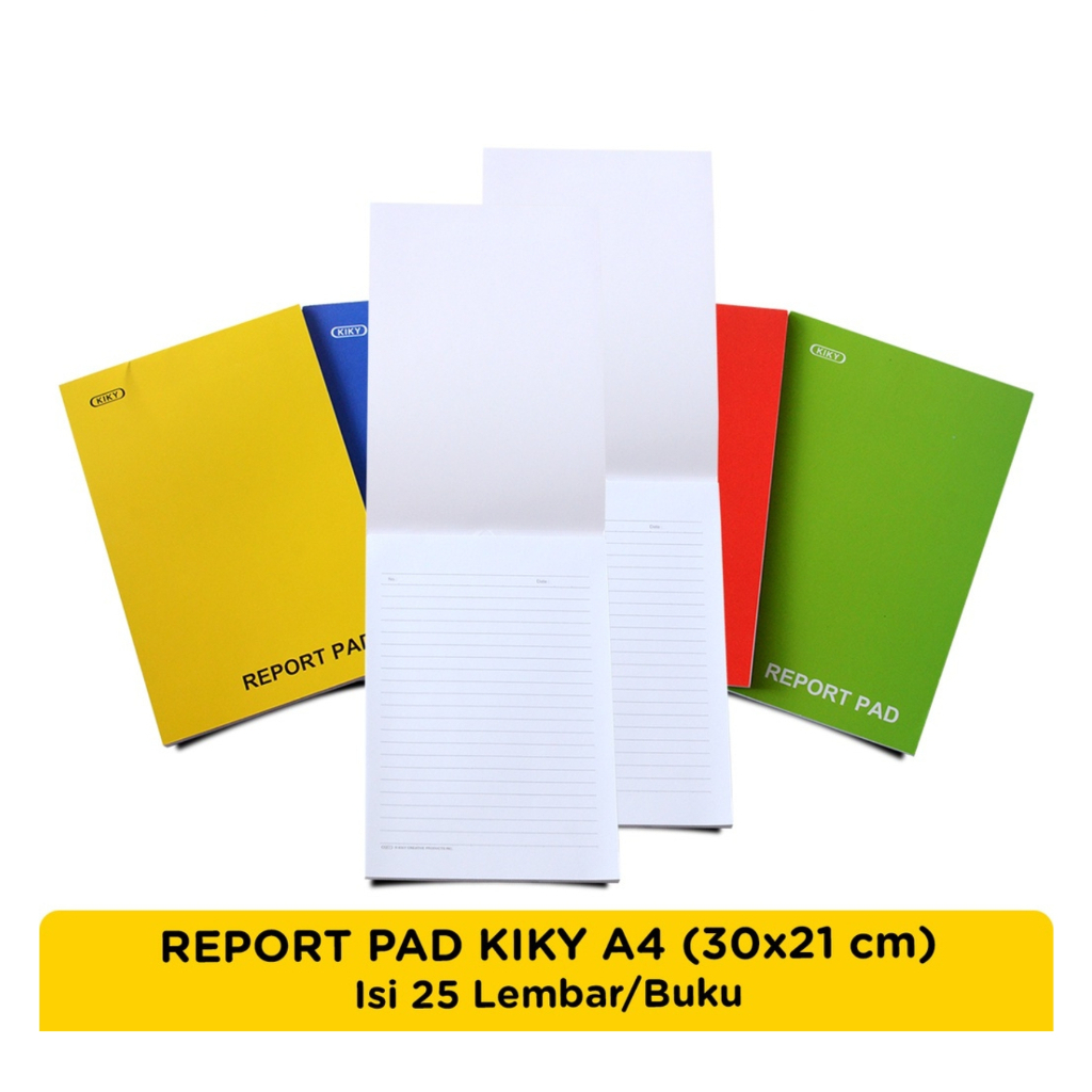 Jual Report Pad / Note Pad Ukuran A4 Kiky 25 Lembar (1 Pak isi 5 Pcs ...