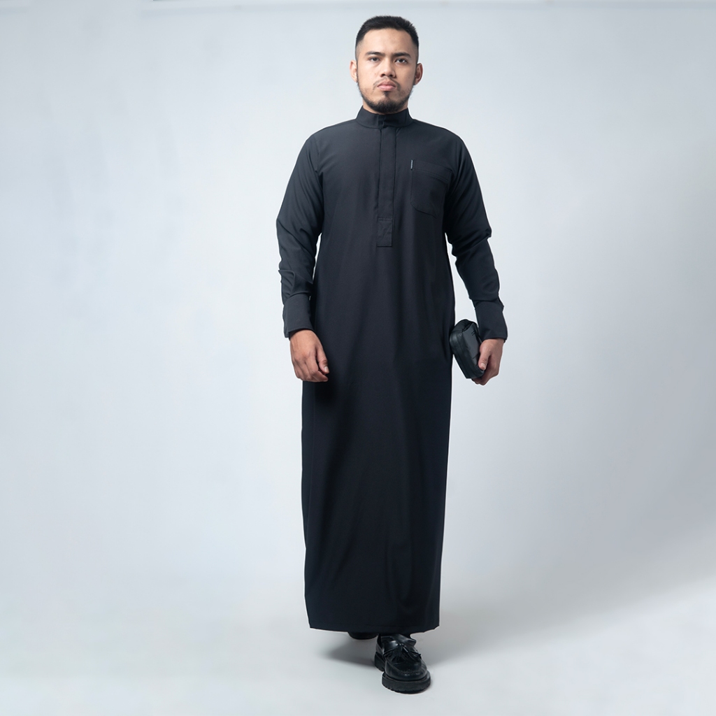 Jual KHOIRUMMAH Jubah Sultan | Jubah Polos Sultan | Gamis Pria Dewasa Lengan Panjang | Black ...