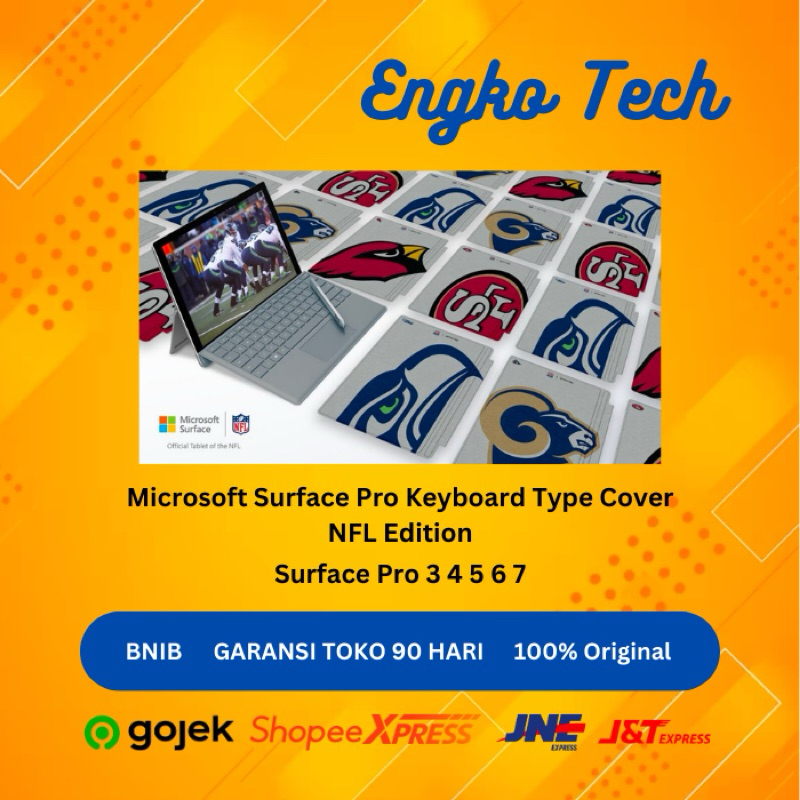 Jual Microsoft Surface Pro 3 4 5 6 7 Keyboard Type Cover NFL EDITION ...