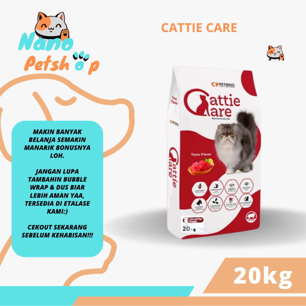 Jual Makanan Kucing - Cattie Care Tuna Cat Food FRESHPACK 20 KG ...