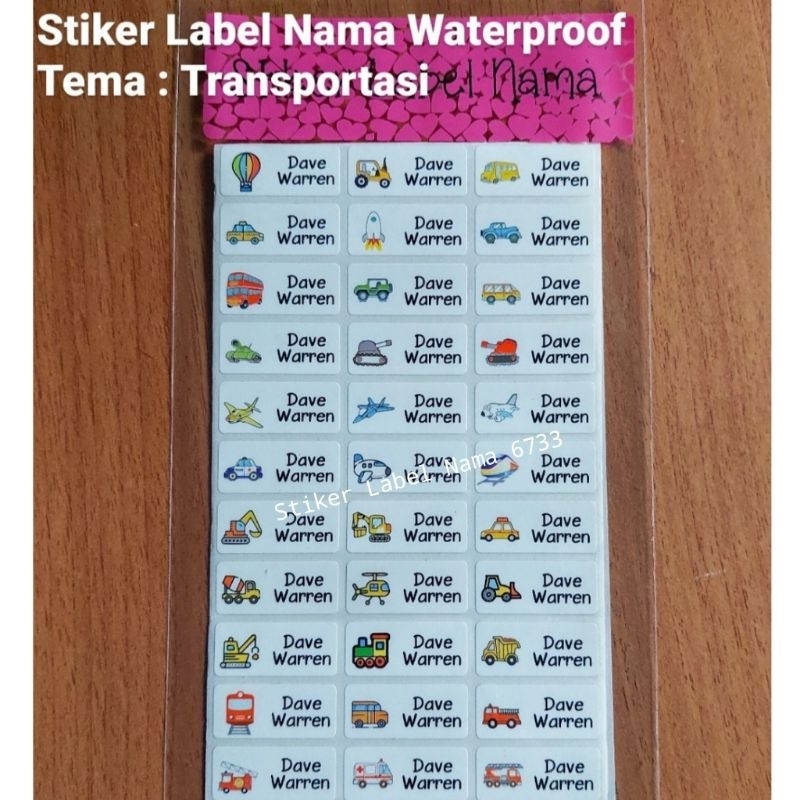 Jual ALAT TRANSPORTASI ~ STIKER LABEL NAMA WATERPROOF / STIKER NAMA ...