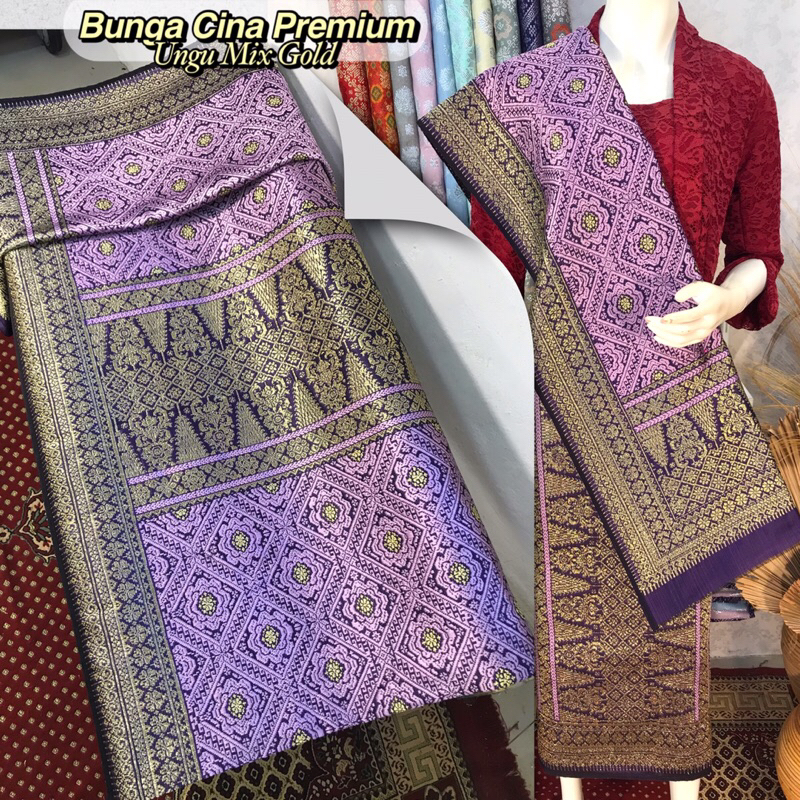 Jual Songket Bunga Cina Premium-Asli Tenun Tangan Palembang (Ilham Songket) | Shopee Indonesia