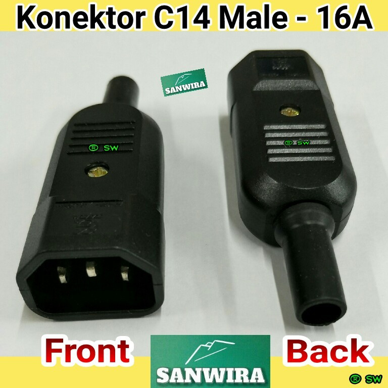 Jual Konektor C14 Male - 16 Ampere / Jack AC Computer C14 / Jek Power ...