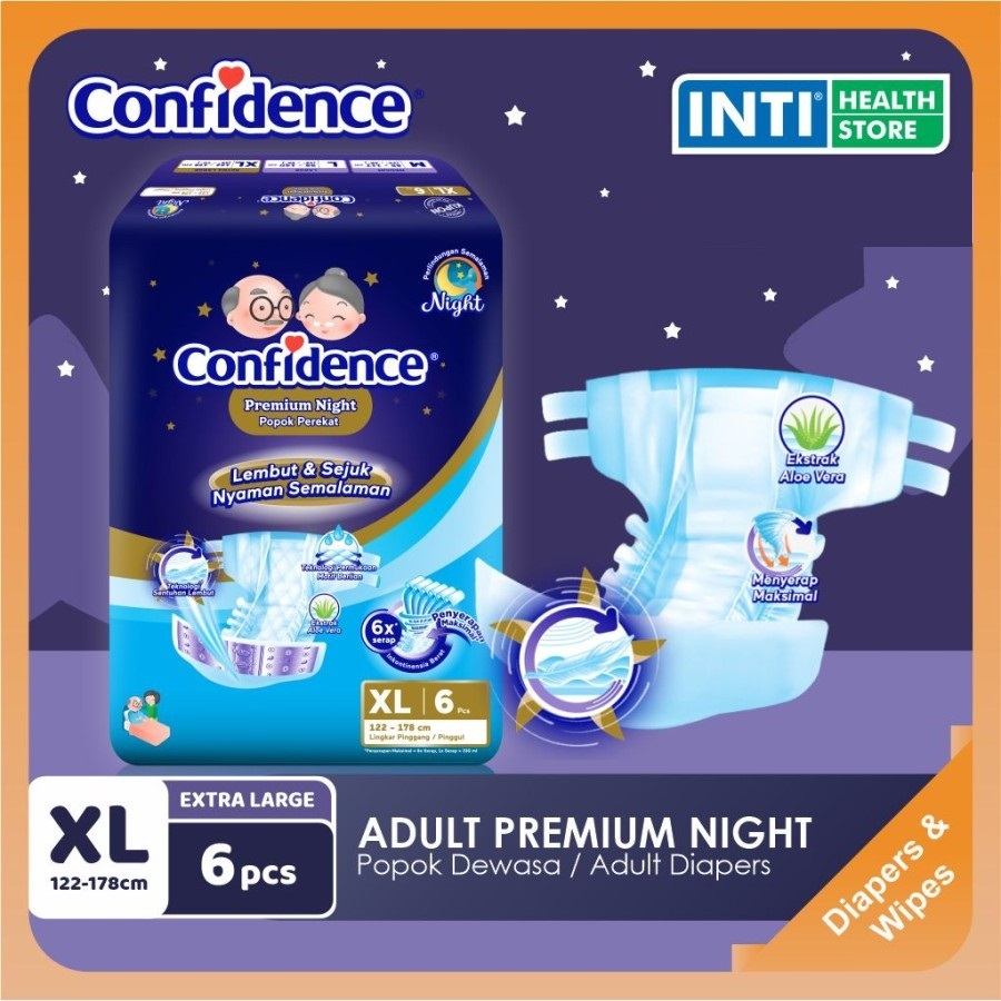 Jual Confidence | Adult Premium Night XL 6 | Popok Dewasa | Adult ...