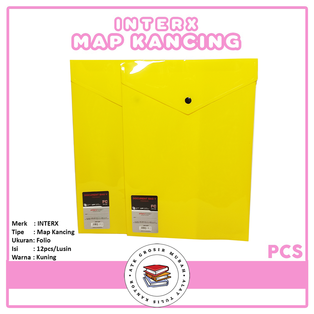 Jual INTERX - Map Kancing V Opaque Warna Kuning Folio - Pcs | Shopee ...