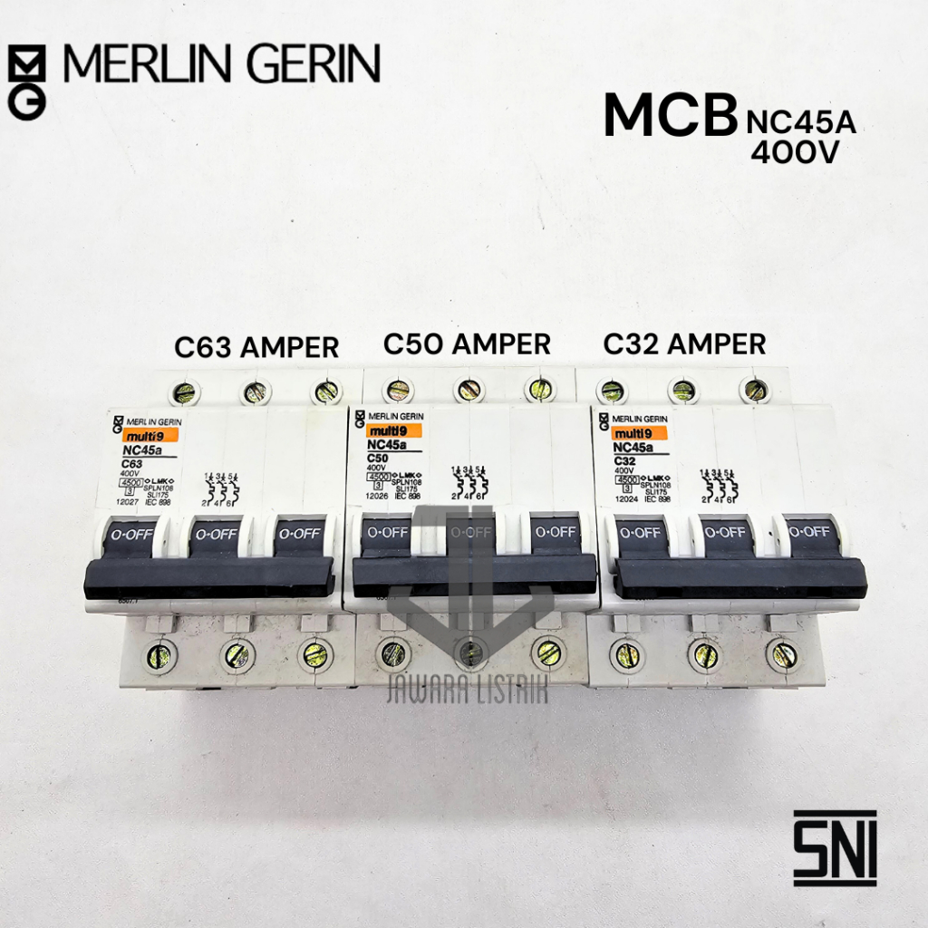 Jual MERLIN GERIN MCB NC45A 3 PHASE/FASE 32A 50A 63A | Shopee Indonesia