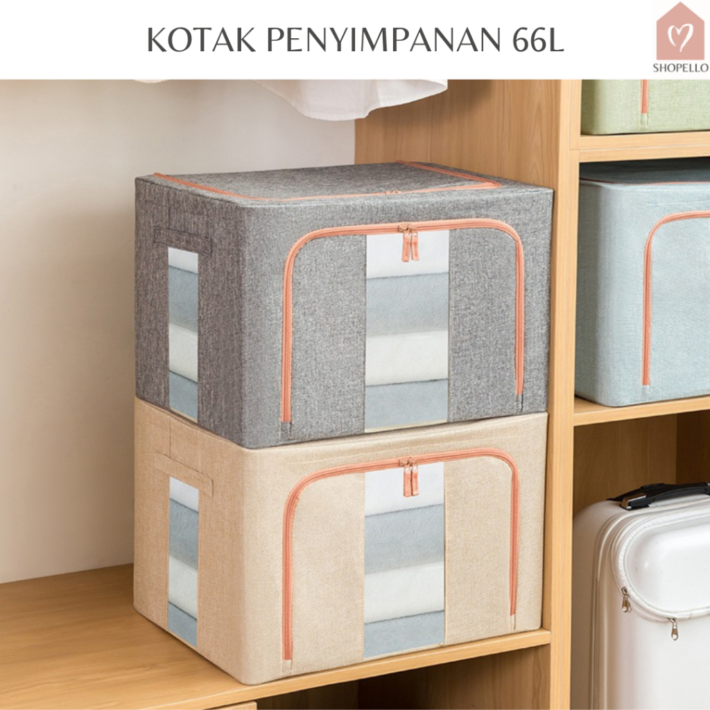Jual Shopello Kotak Tempat Penyimpanan 66 Liter Penyimpanan Baju Mainan ...