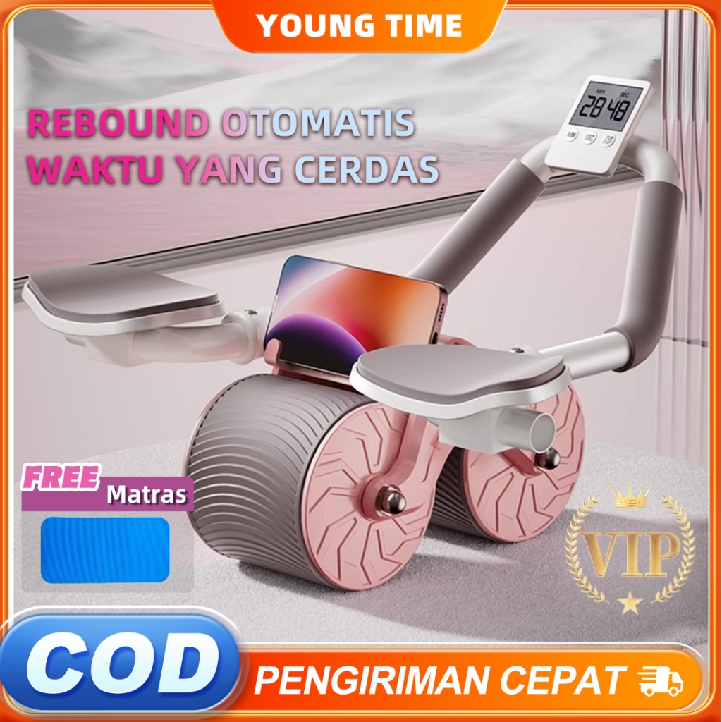 Jual Ab Roller Alat Fitness di Rumah Plank Pink Trainer 2in1 Abdominal ...