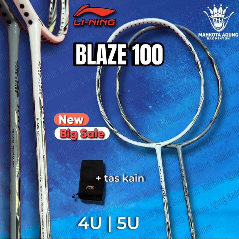 Jual RAKET BADMINTON LINING BLAZE 100 ORIGINAL 78 gram 85 gram 4U 5U ...