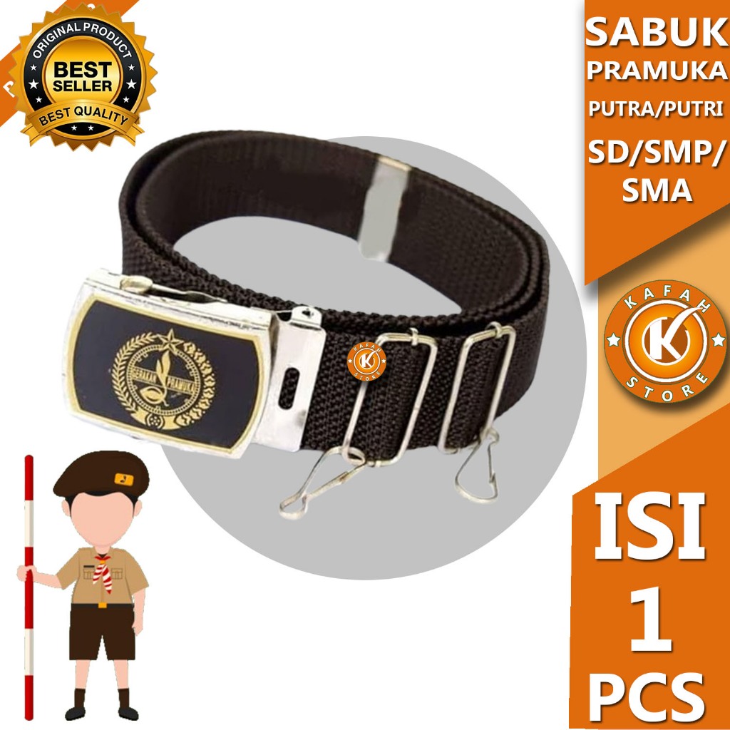 Jual SABUK PRAMUKA IKAT PINNGANG PUTRA PUTRI SD/SMP/SMA kafah store ...
