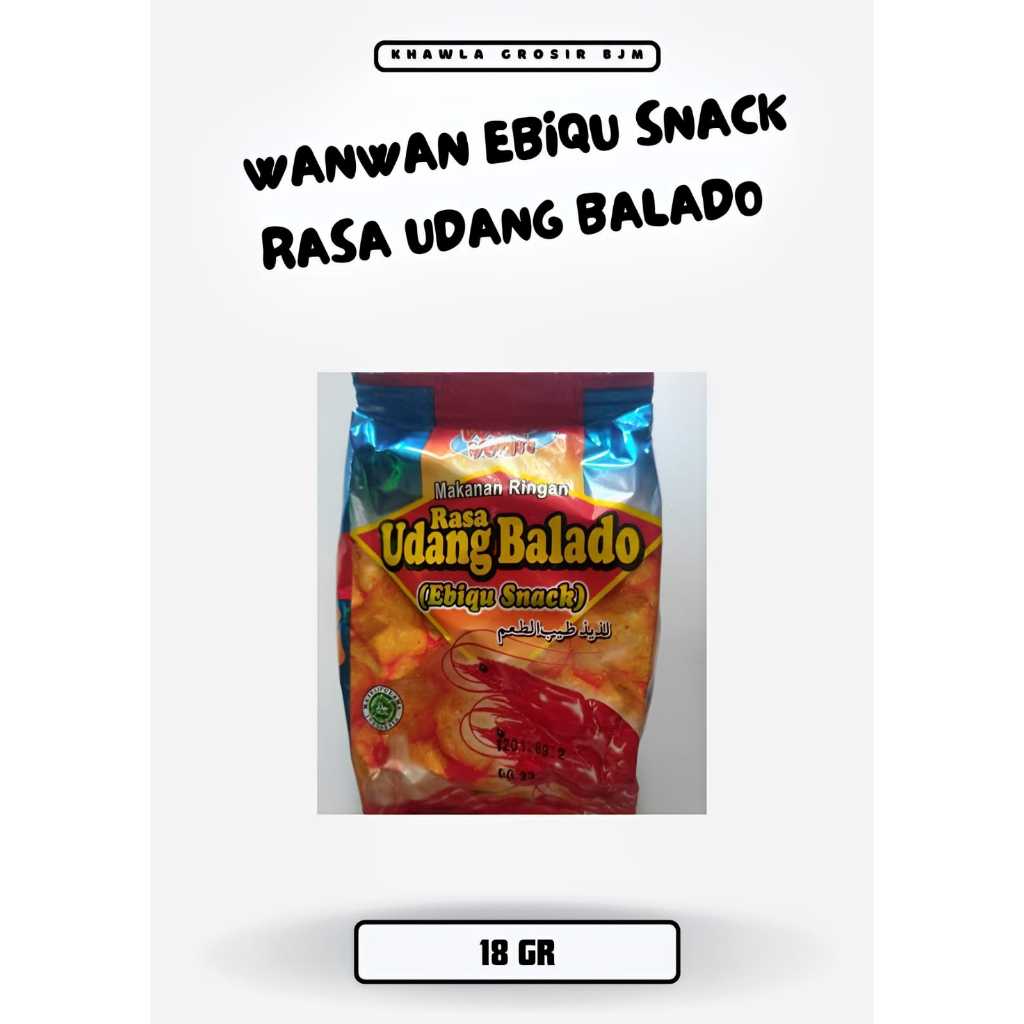 Jual WANWAN EBIQU SNACK RASA UDANG BALADO 18 GR | Shopee Indonesia