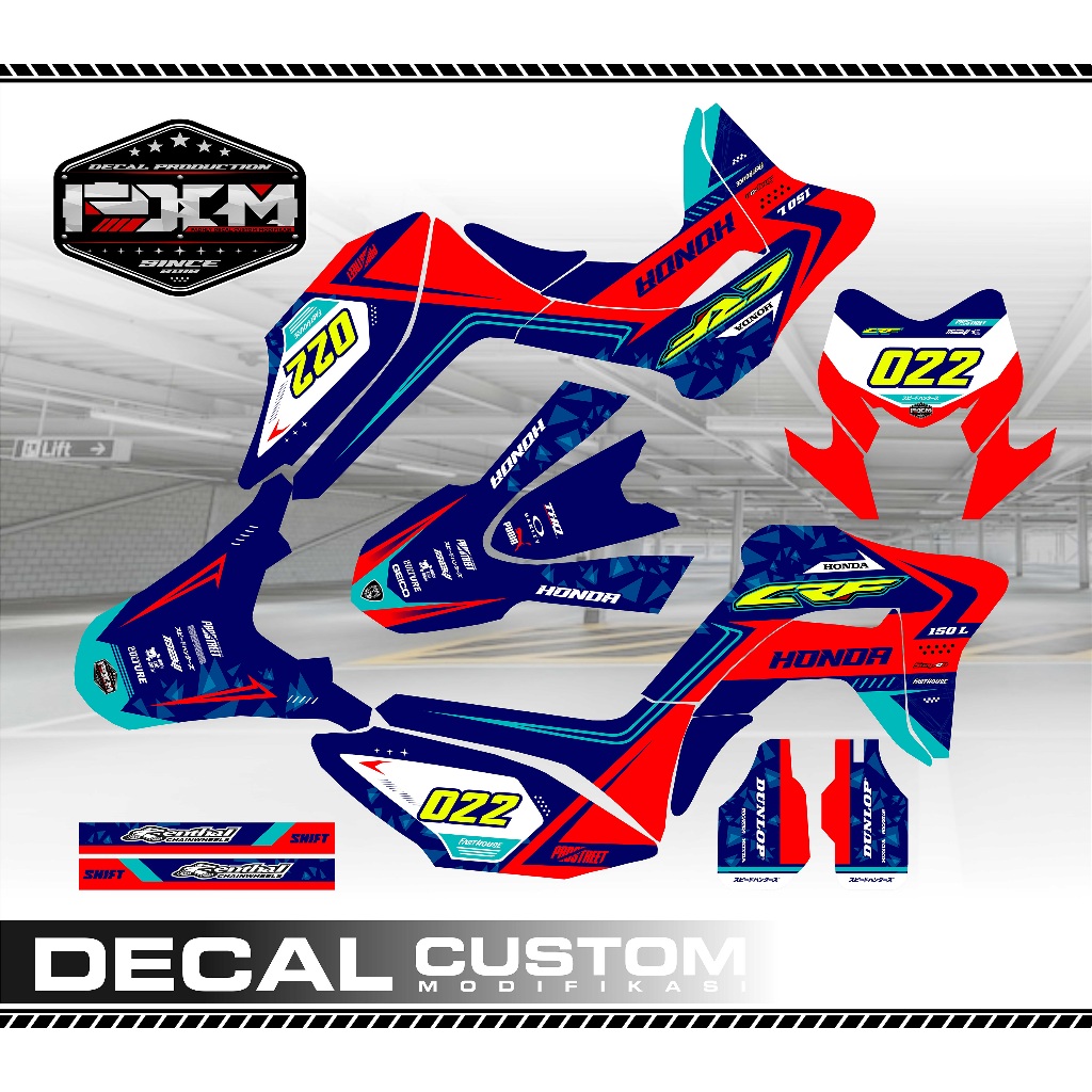 Jual Decal STICKER CRF 150L Navy (Biru Gelap) merah keren sticker ...