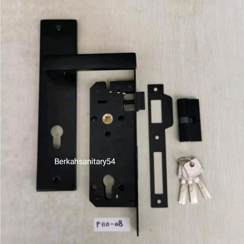 Jual Paket Komplit Handle Pintu Ukuran Besar Stainless Hitam/Gagang ...