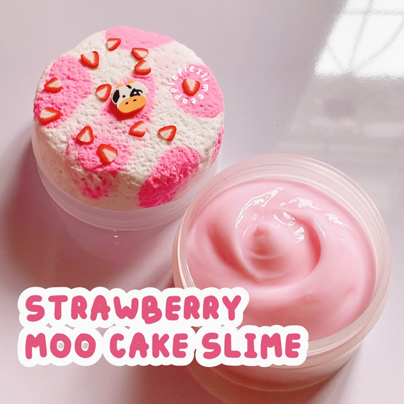 Jual STRAWBERRY MOO CAKE SLIME BY APPLE PIE | Shopee Indonesia