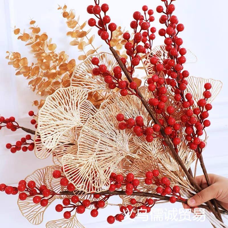 Jual DAUN GOLDEN PALSU/BUNGA GOLDEN/HIASAN BUCKET BUNGA EDISI CNY ...