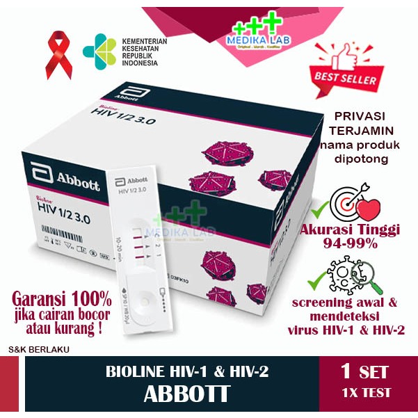 Jual Alat Test HIV 1/2 Abbott Bioline | Original Kemenkes | Shopee ...