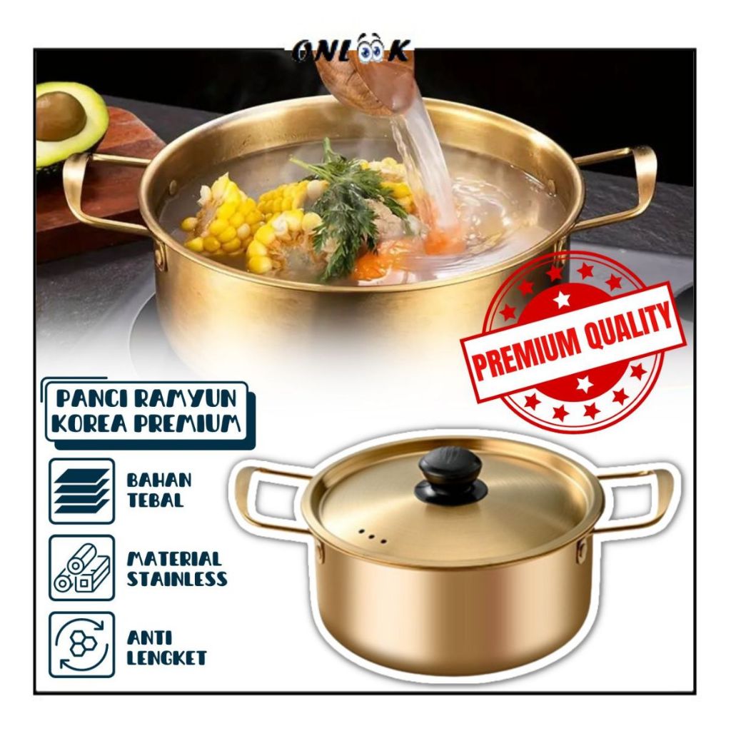 Jual Panci Ramyun Gold Stainless 18cm Bahan Tebal /Noodle Pot Bowl ...
